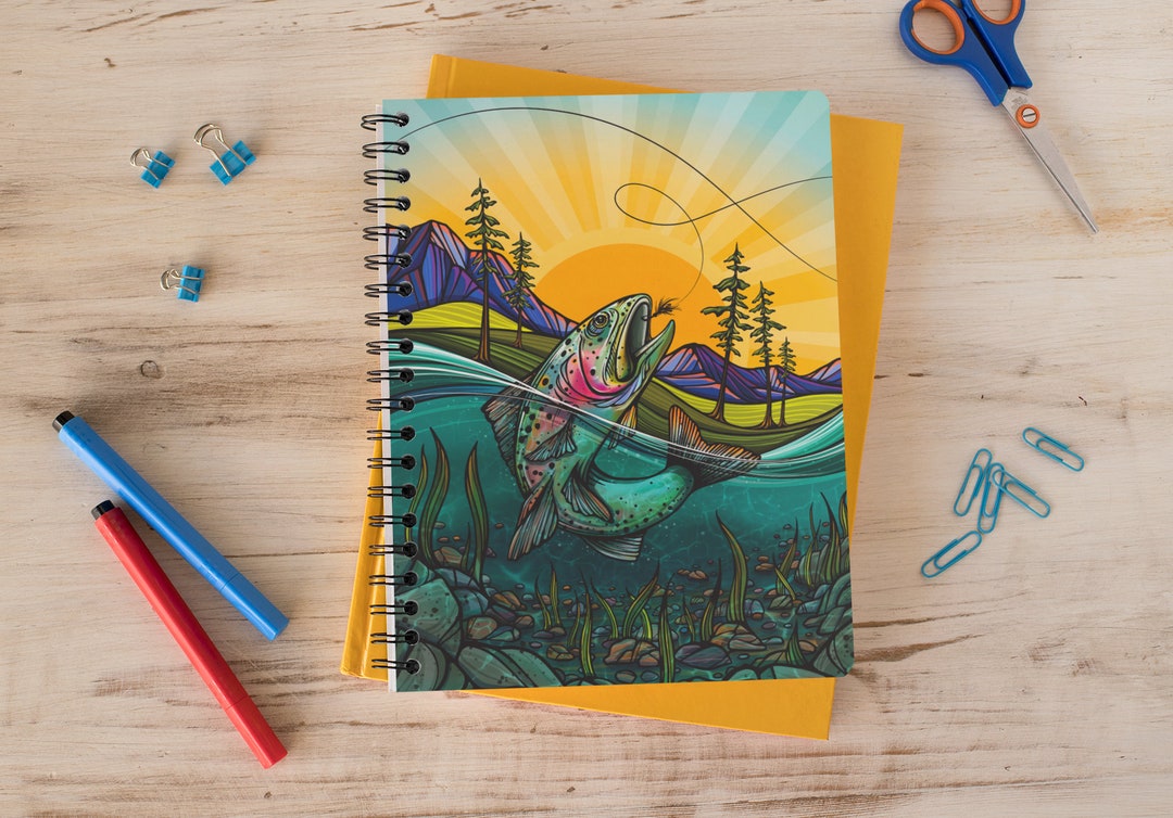 Spiral Notebook of 'life on the Fly' Design on 8.5x5.5 Lined Paper Note ...