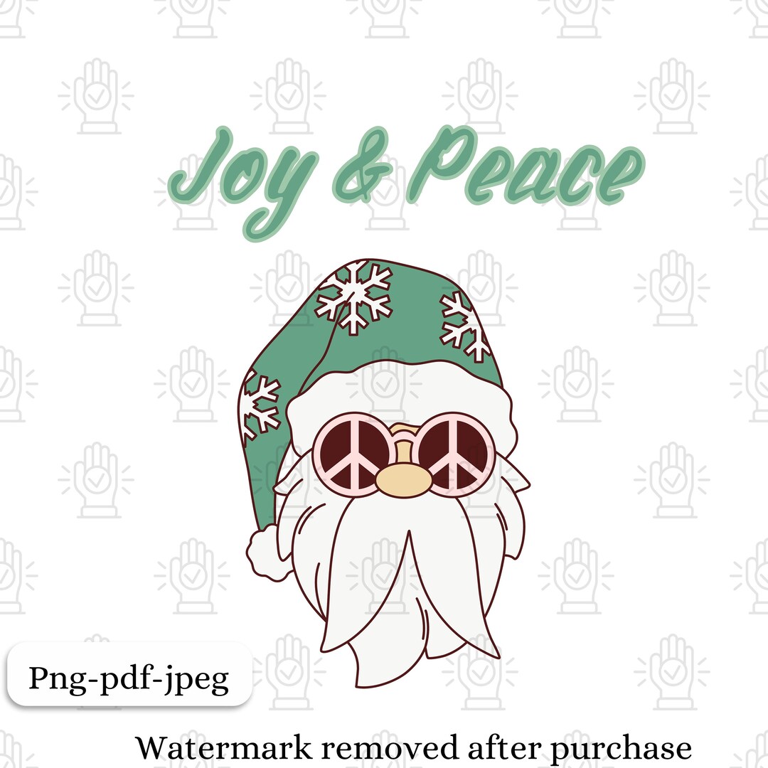 Joy & Peace Santa, Holiday, PDF, Digital Files, Christmas - Etsy