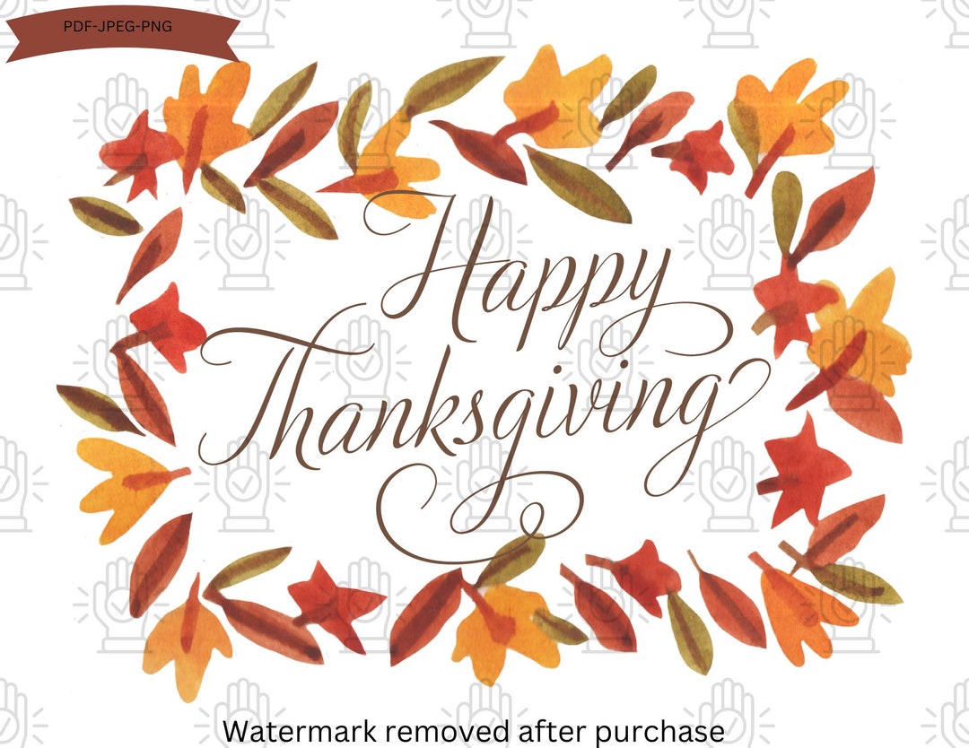 Happy Thanksgiving Digital Art, PNG, PDF, JPEG, Fall Vibes, Printable ...