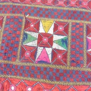 Vintage Embroidered Banjara Mirrored Indian Toran Peacock Floral Wall ...