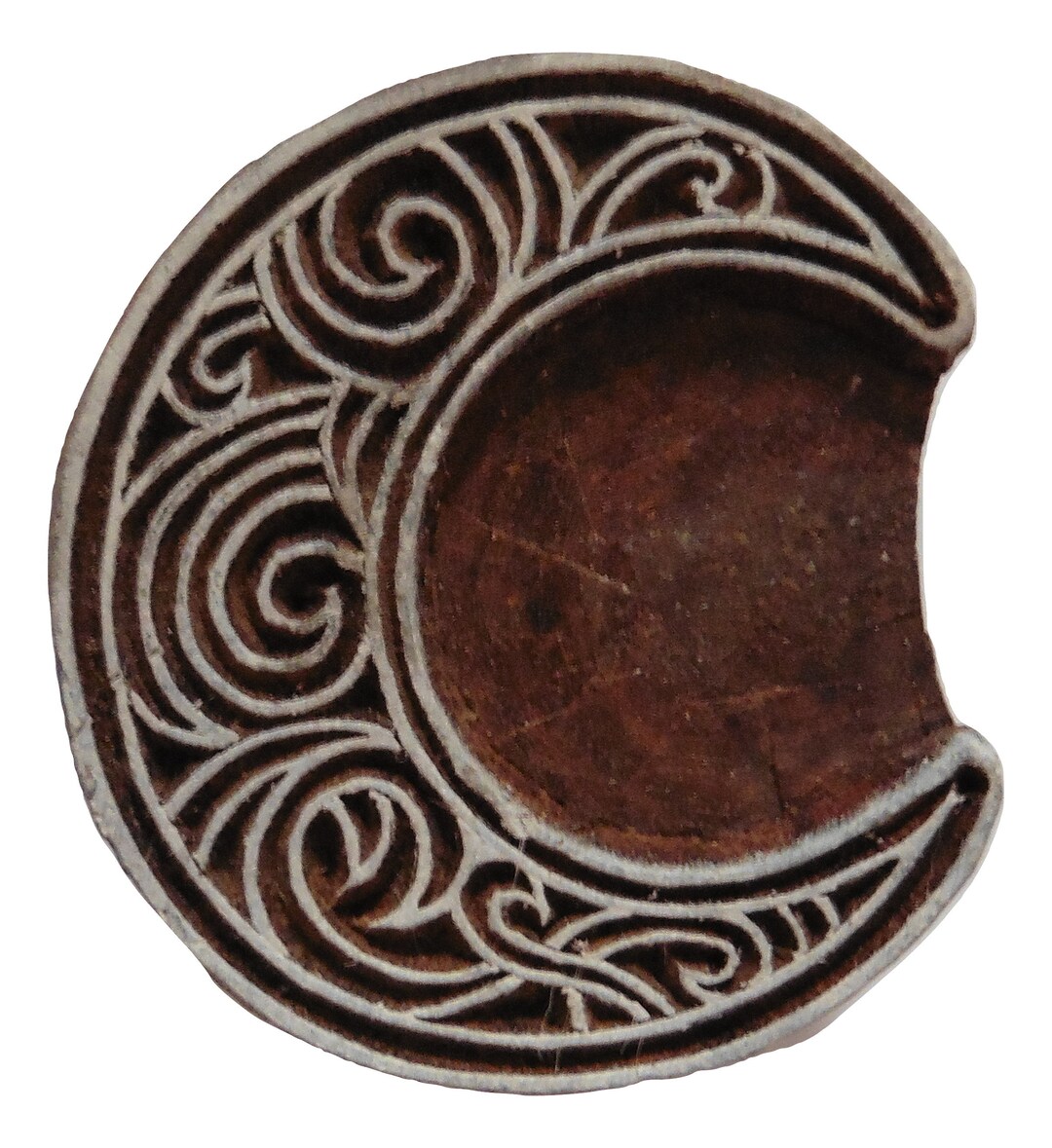 Rangoli Moon Round Stamp Fair Trade 5 X 5.7 Cm Carved Indian Wooden ...