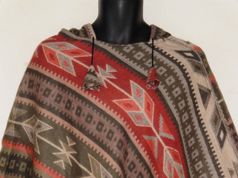 Fair Trade V-shape Hooded Wild West Cowboy Festival Poncho | Etsy