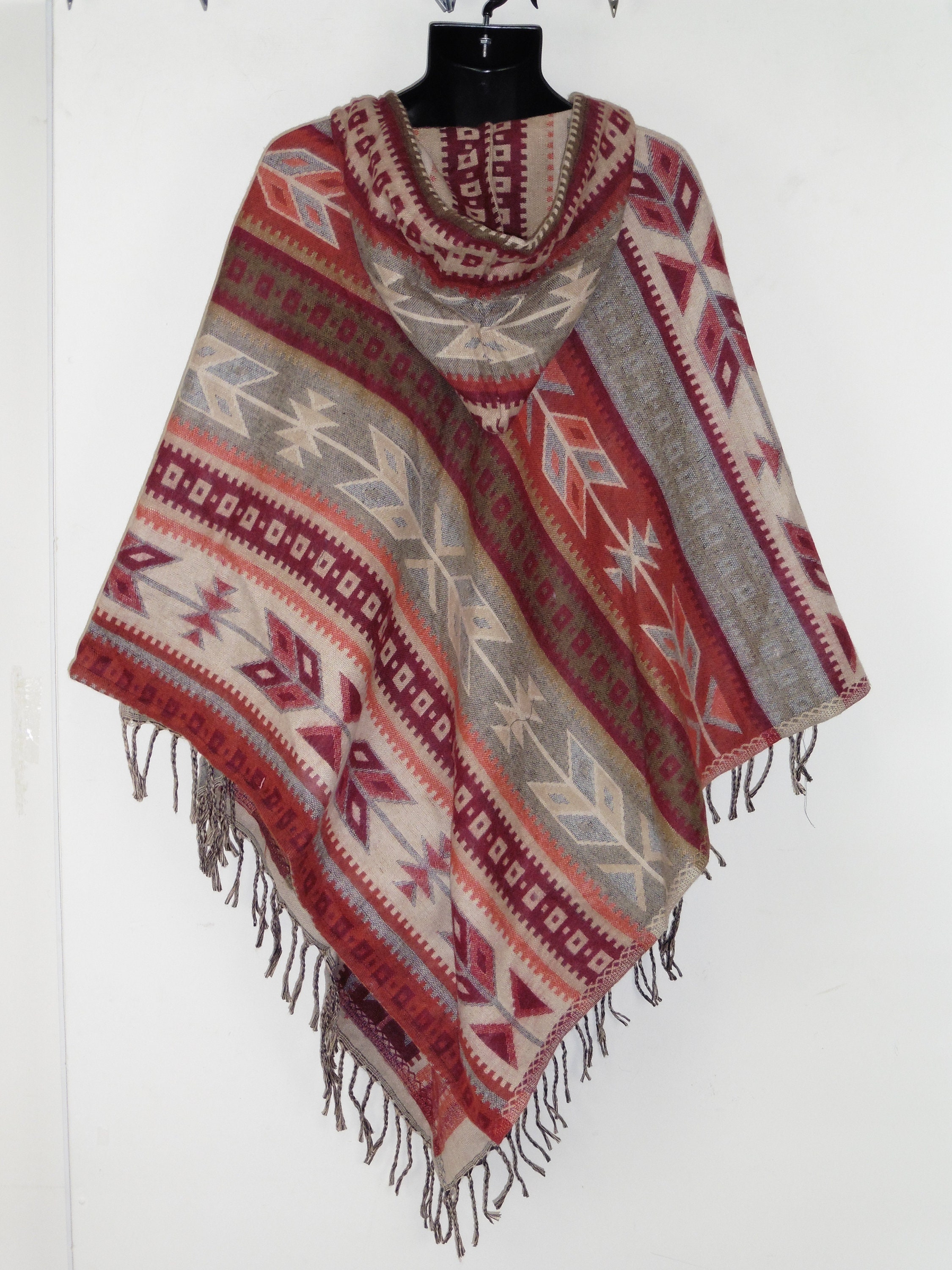 Fair Trade V-shape Hooded Wild West Cowboy Festival Poncho - Etsy UK