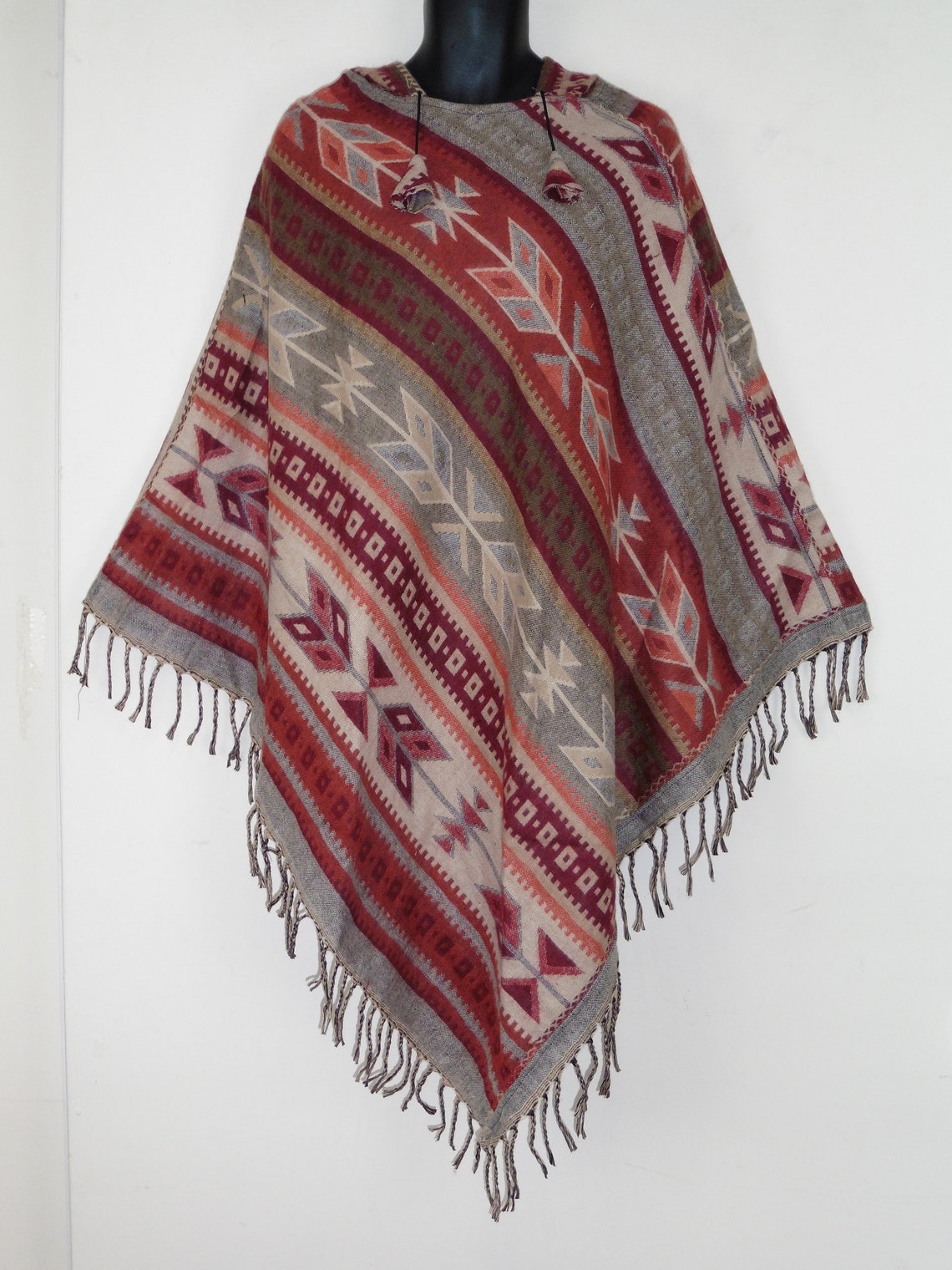 Fair Trade V-shape Hooded Wild West Cowboy Festival Poncho - Etsy UK