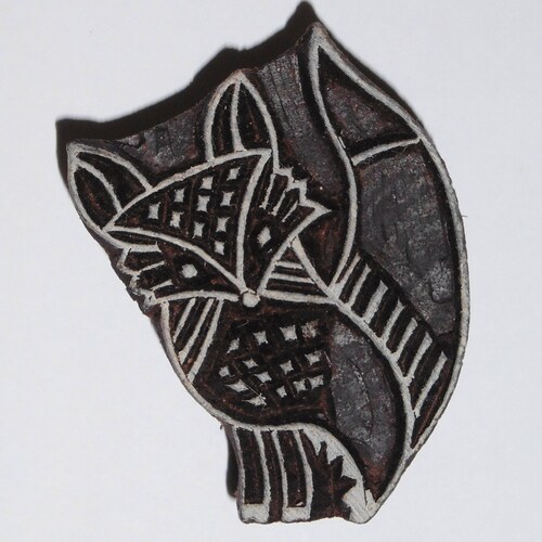 Fox Hand Carved Wood Printing Block Pottery Stamp Indian - Etsy