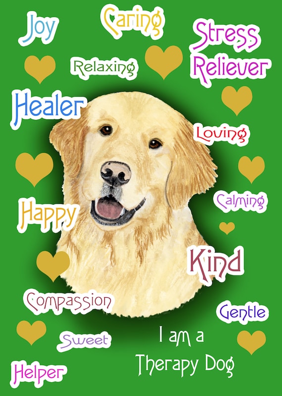 Golden Retriever Therapy Dog Greeting Card - Etsy