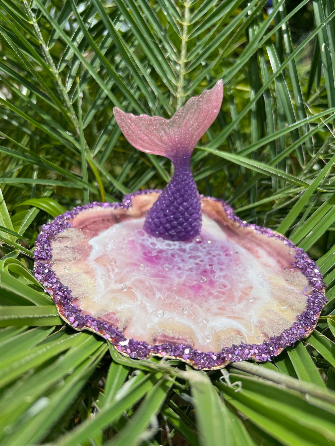 Mermaid Tail Epoxy Mermaid Resin Mermaid Shell Dish Ring Dish Mermaid ...