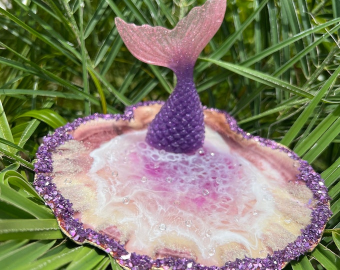 Mermaid Tail - Epoxy Mermaid - Resin Mermaid - Shell Dish - Ring Dish ...