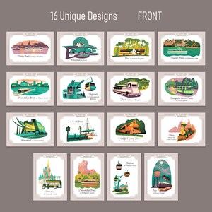 Set of 16 5x7 Inch Walt Disney World Transportation Postcards - Etsy