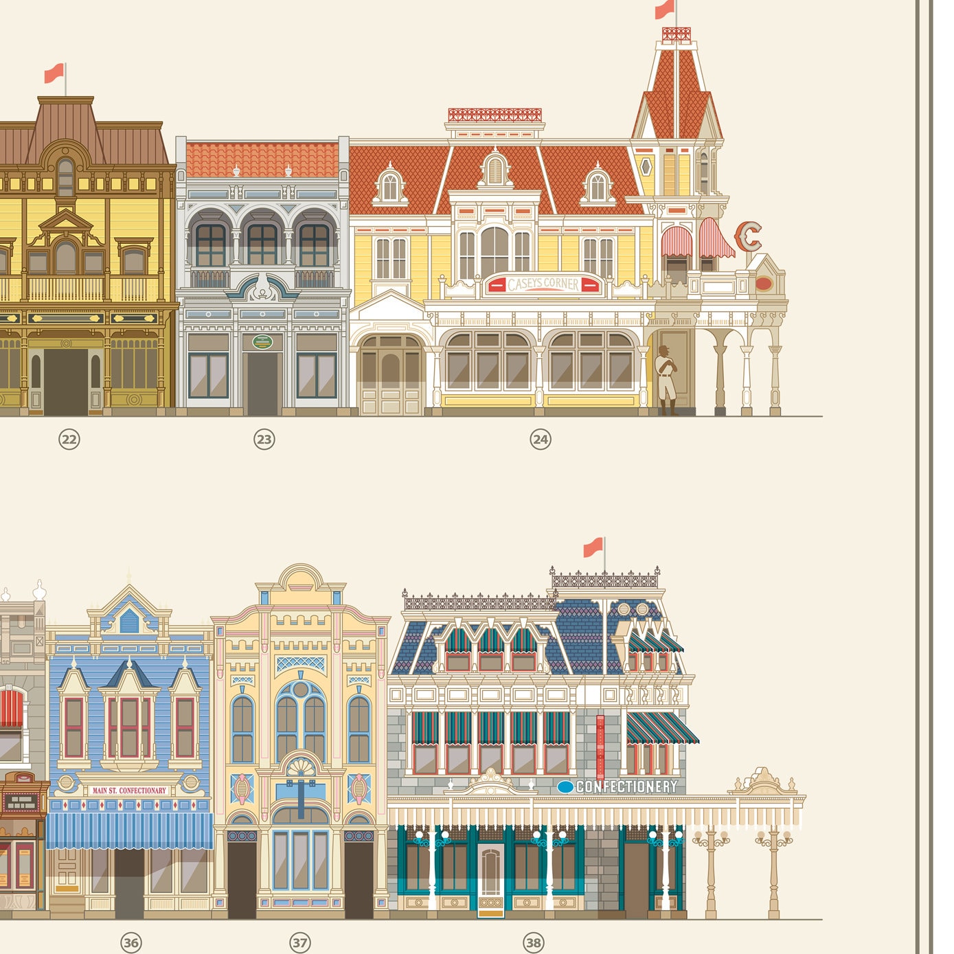 The Buildings of Main Street Walt Disney World Print with | Etsy