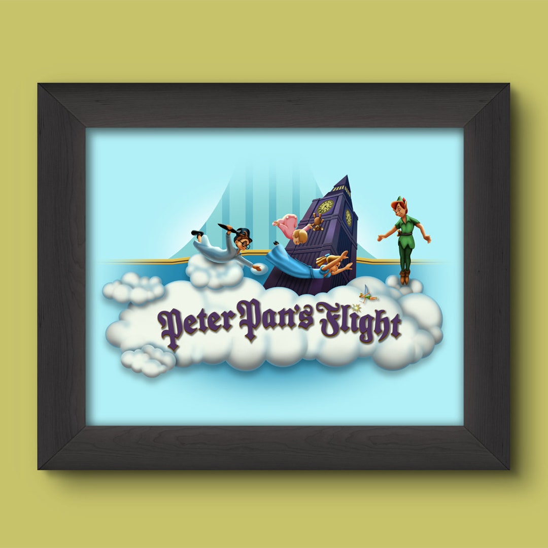 Walt Disney World Signage Digital Art Print: Peter Pan's Flight - Etsy