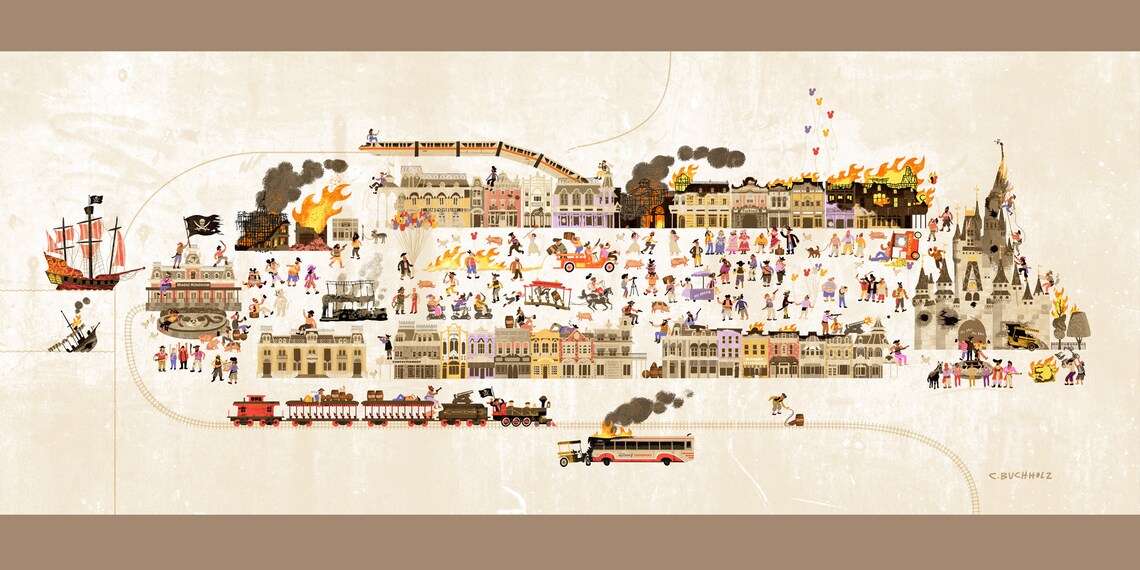 Main Street Pirate Invasion Large Panoramic Print | Etsy