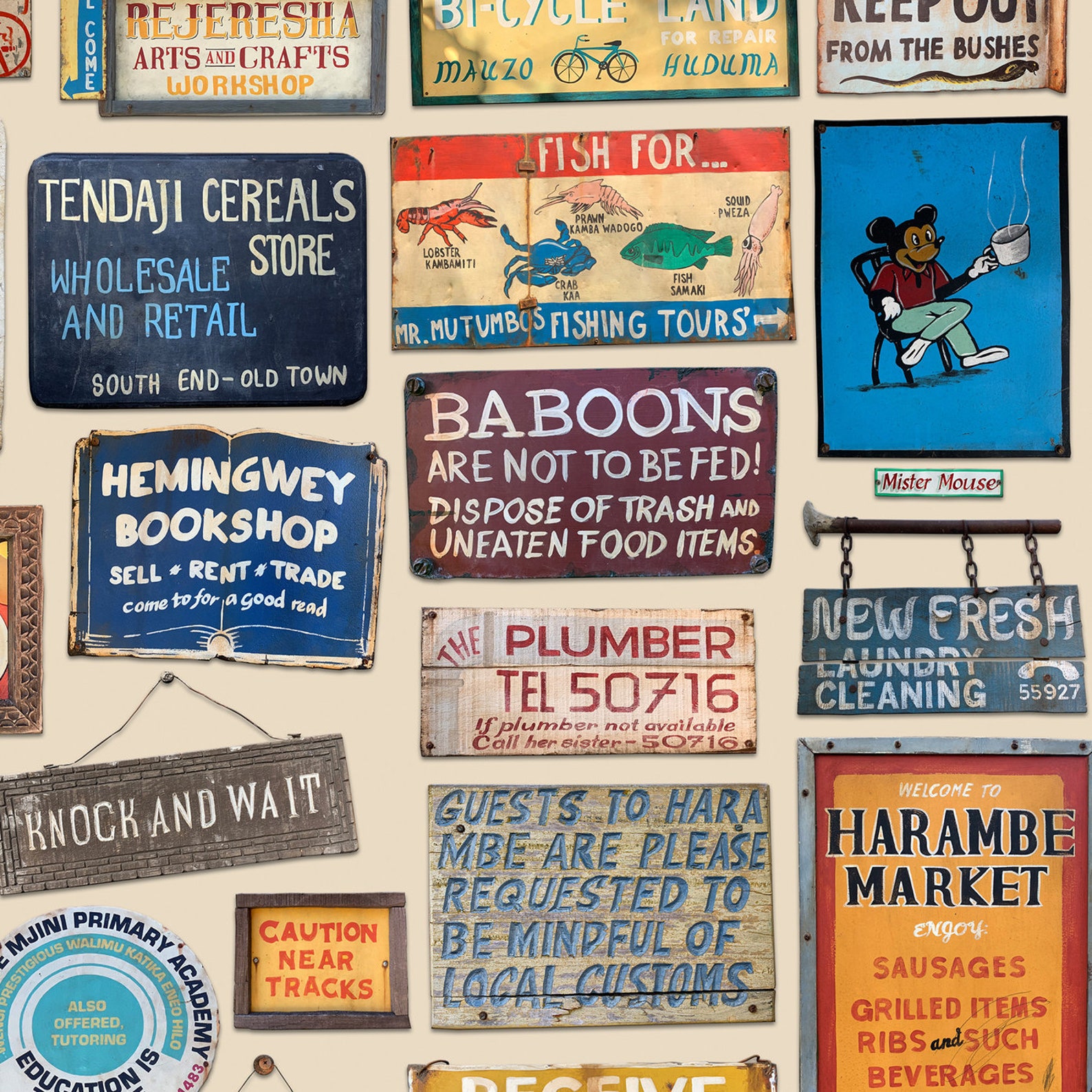 Signs of Harambe Print Africa Animal Kingdom Typography - Etsy