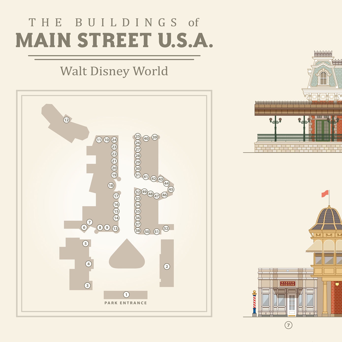 The Buildings of Main Street Walt Disney World Print with | Etsy