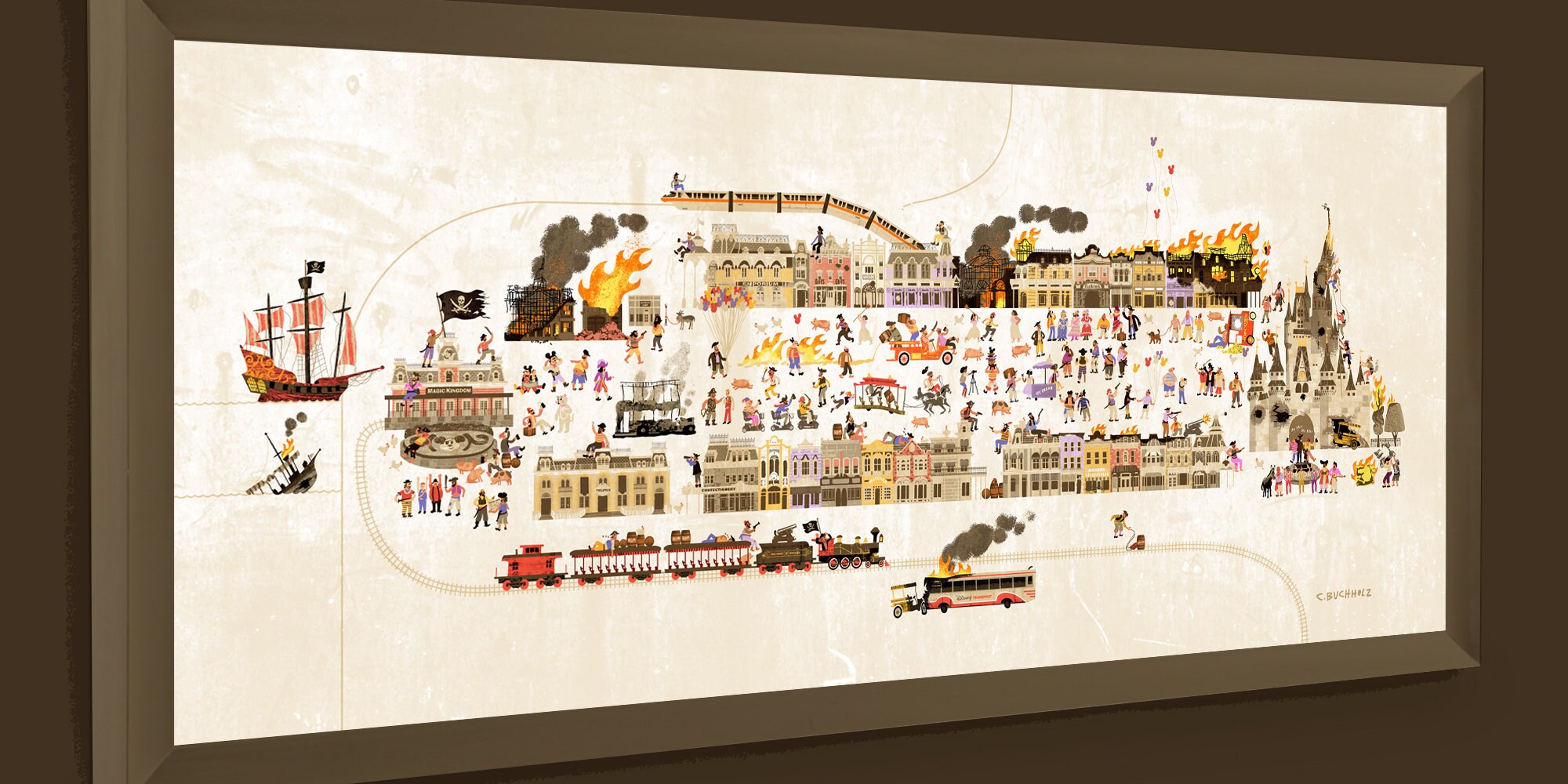 Main Street Pirate Invasion Large Panoramic Print | Etsy