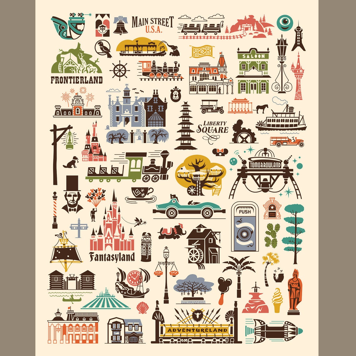Lands of Magic Kingdom Print | Etsy