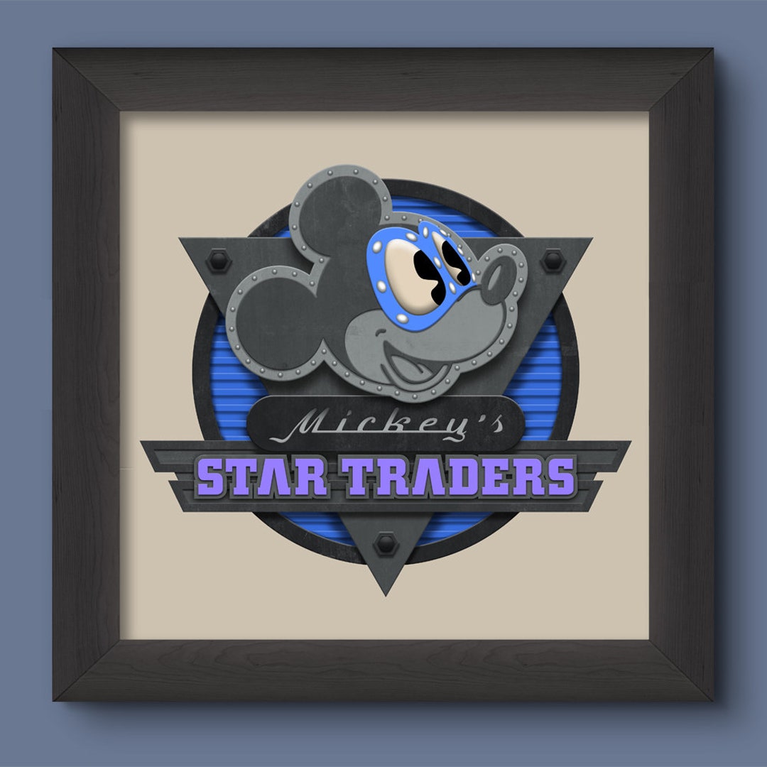 Walt Disney World Signage Digital Art Print: Mickey's Star Traders - Etsy
