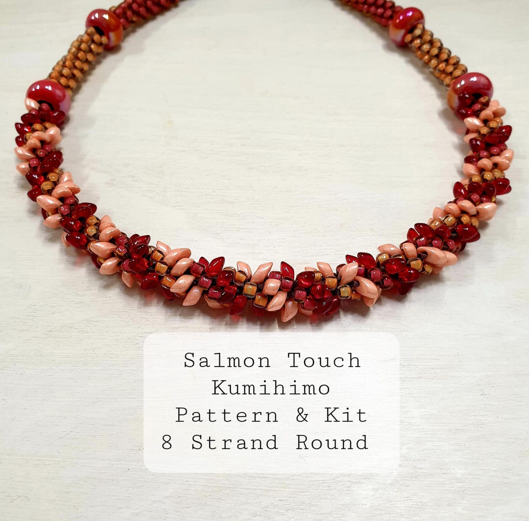 Kumihimo Beading Kit Salmon Touch 8 Strand Round Pattern and Bead ...