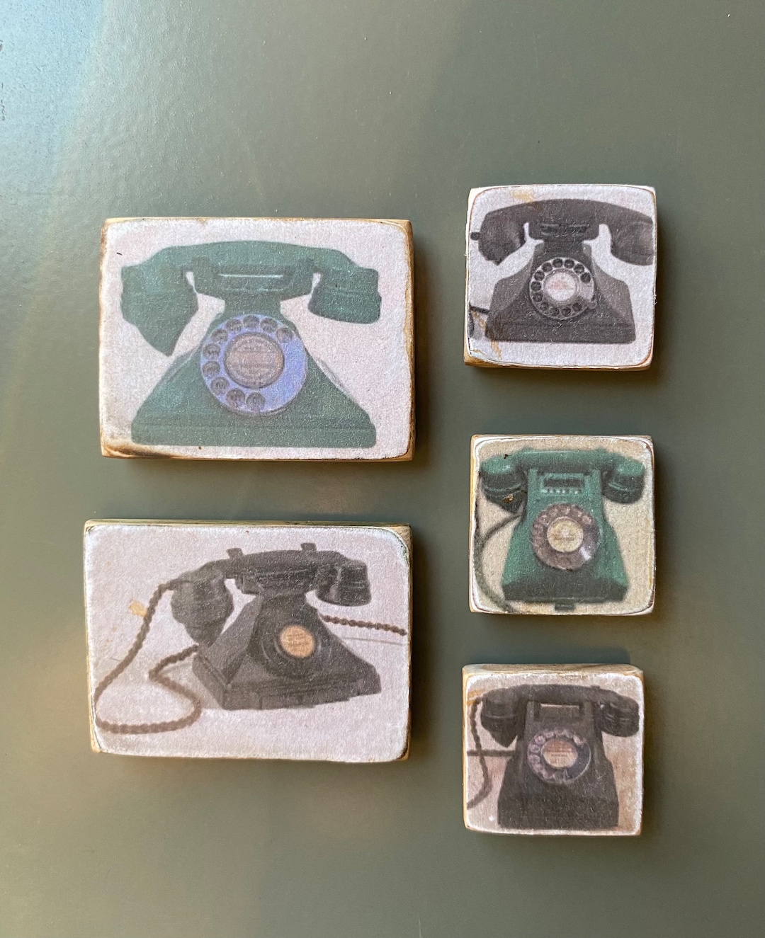 Retro Telephone Magnets- Set of Five - Etsy