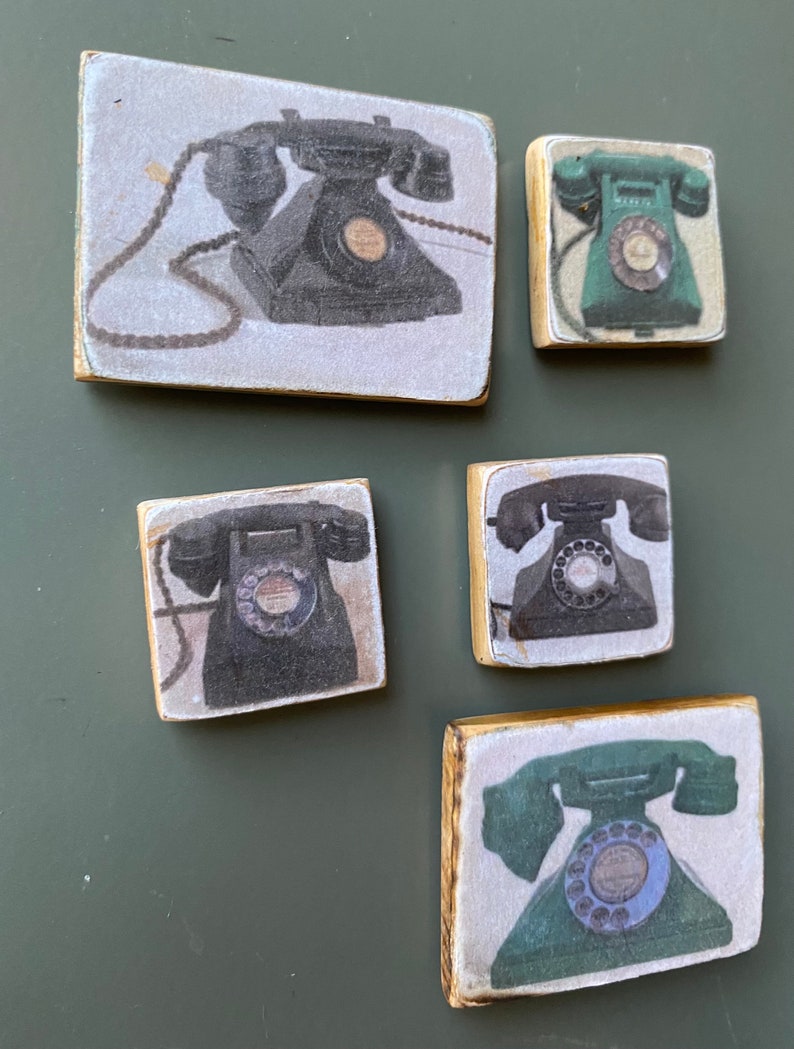 Retro Telephone Magnets- Set of Five - Etsy