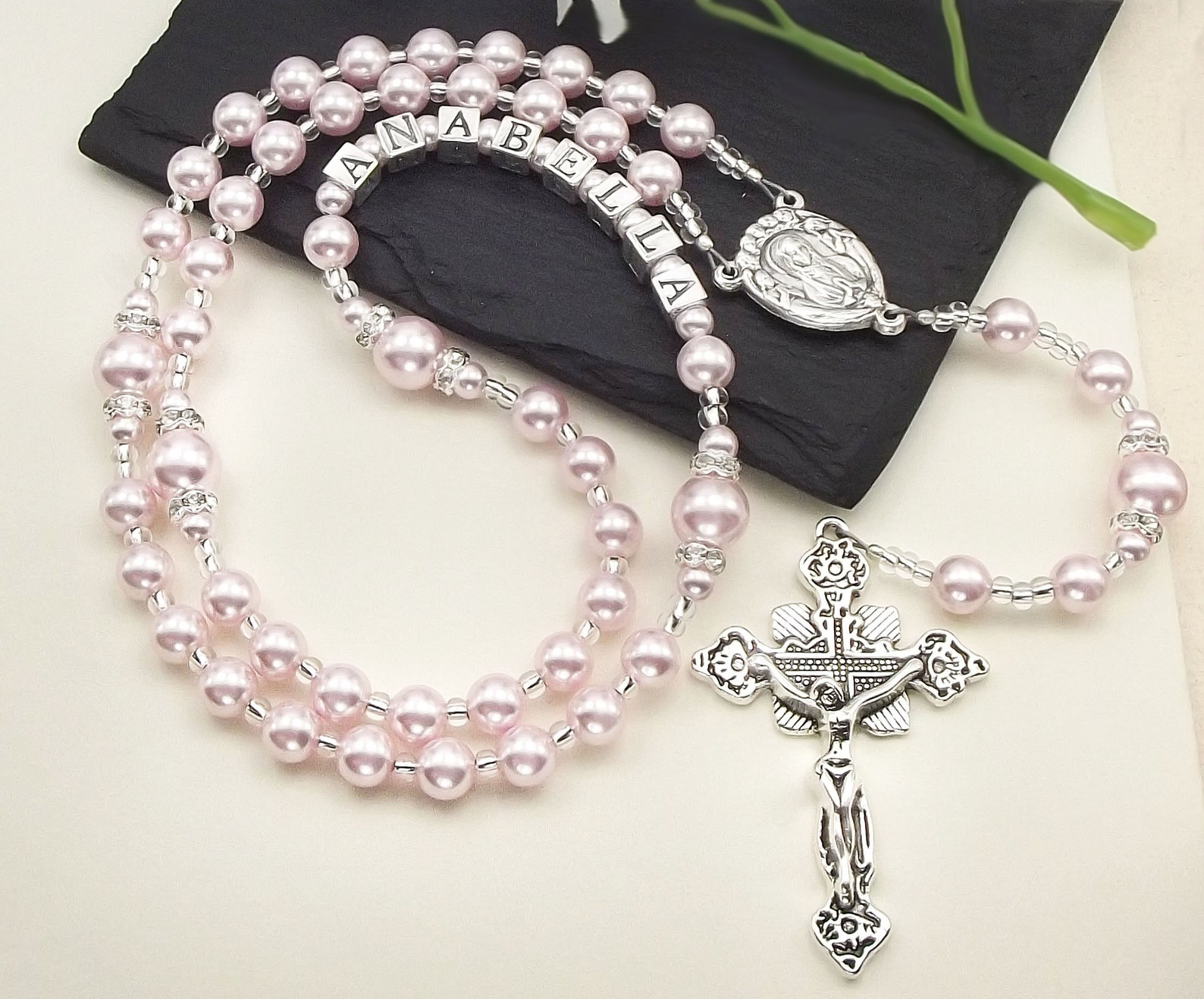 Girl Personalized Communion Rosary 1st Holy Communion Rosary - Etsy