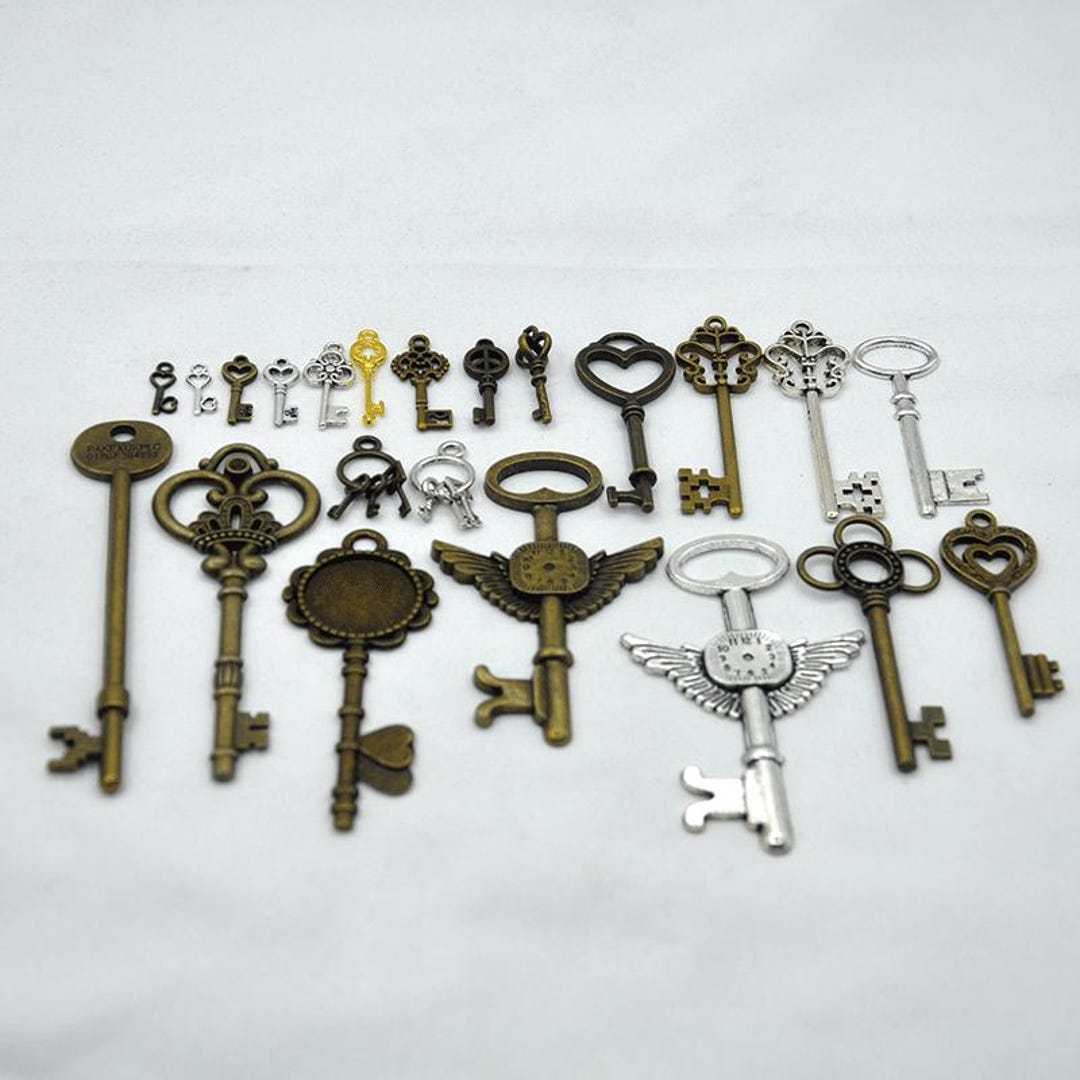 Vintage Keys Skeleton Key , Jewelry Wedding Beads Keys Charms ,22 ...