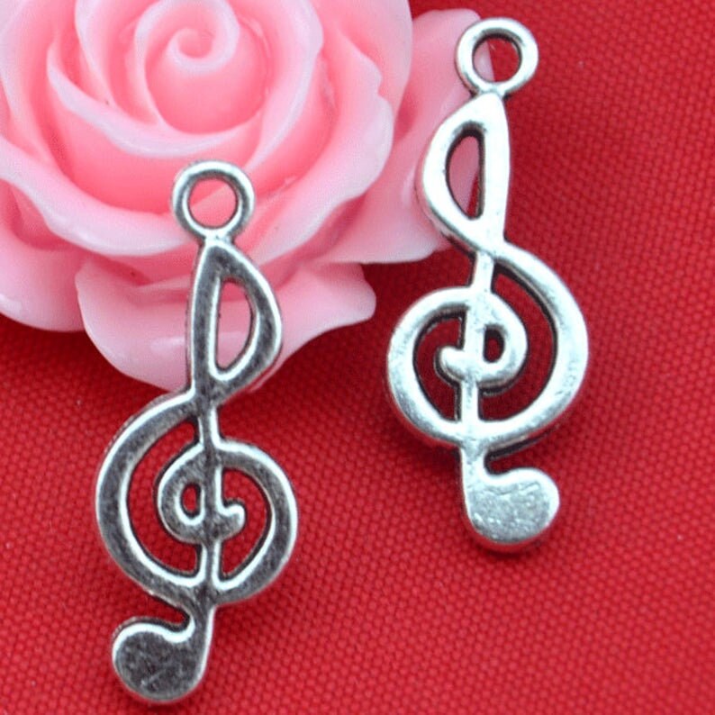 Music Note Charm Pendants Jewelry Findingsmusic - Etsy