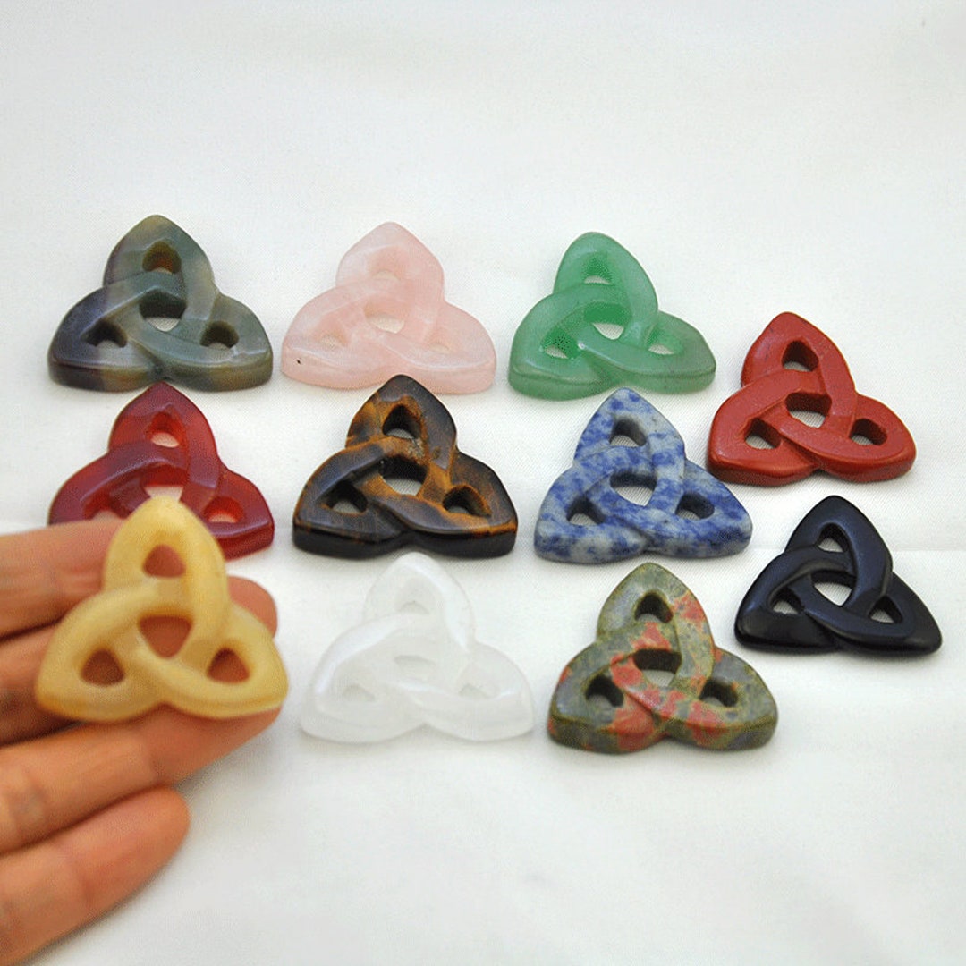 Hand Carved Trinity Knot,natural Stone Celtic Trinity Knot,diy Jewelry ...