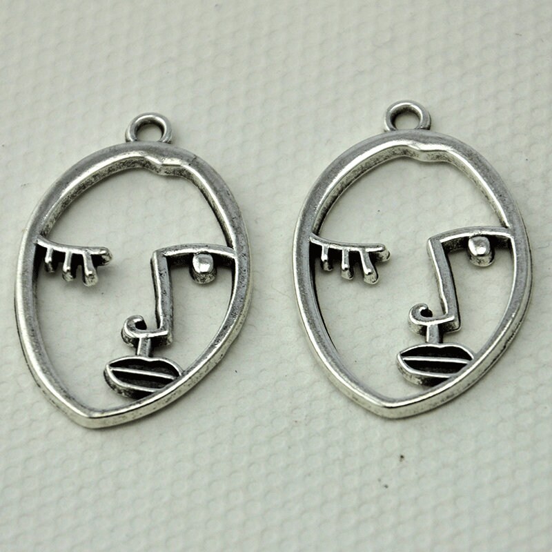 Mini Face Charms Mask Charmsmask Drops Mask Pendant Silver - Etsy