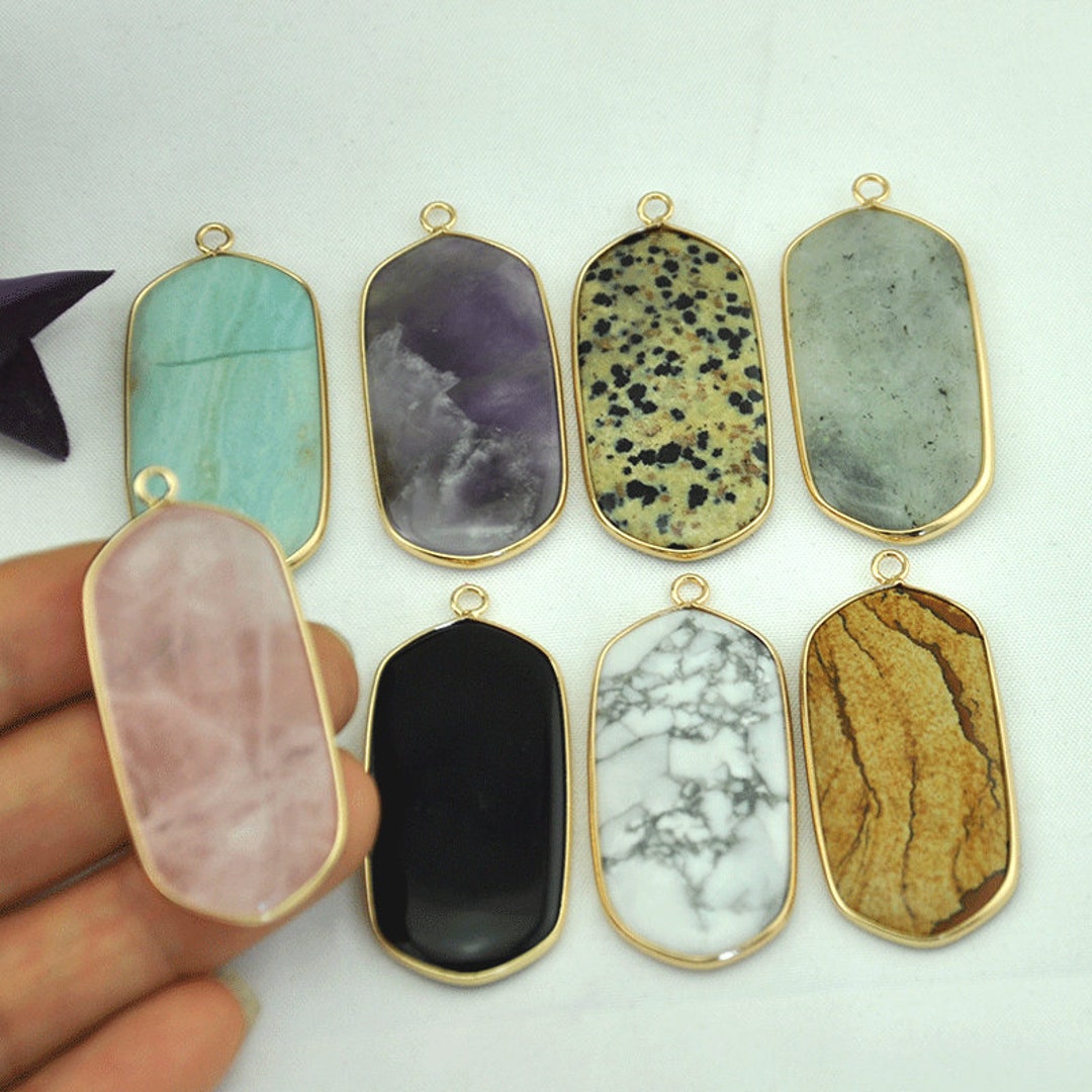 Natural Gemstone Pendant，big Stone Pendant，bezel Stone Pendant，natural ...