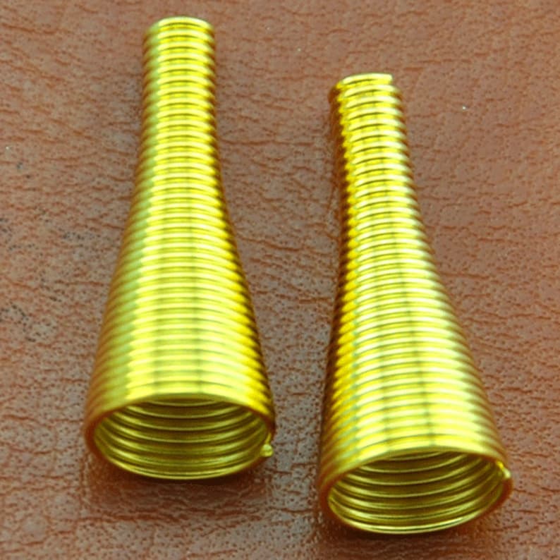 Cone Bead Caps--- Large Hole Spiral Coil Cone Dangles, Multi-strand ...