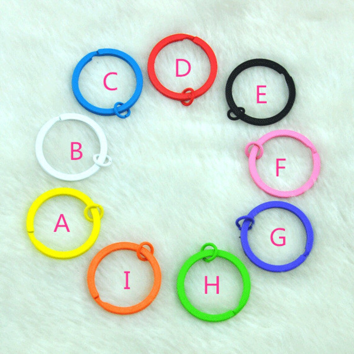 30mm High Quality 9 Colors Keychain Variety of Colours Key - Etsy