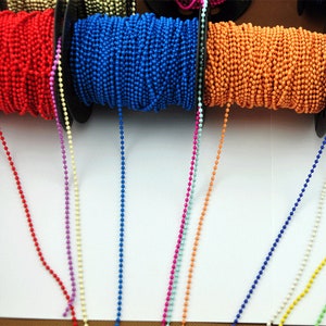 Wholesale 6 Yards Spool 2.0mm Colored Metal Ball Chain Unfinished Bulk ...
