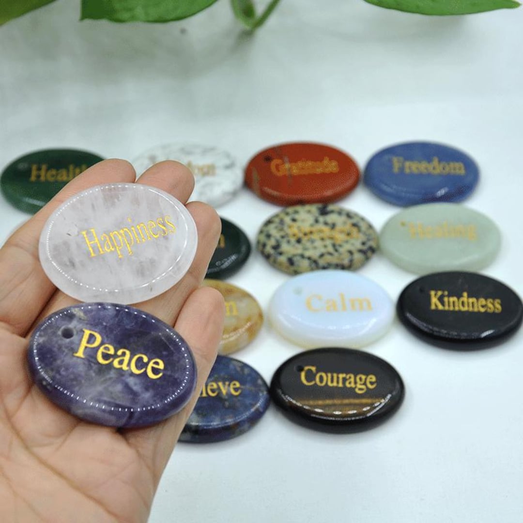 Natural Inspirational Stones Pendant,word Stones Inspirational Pendant ...