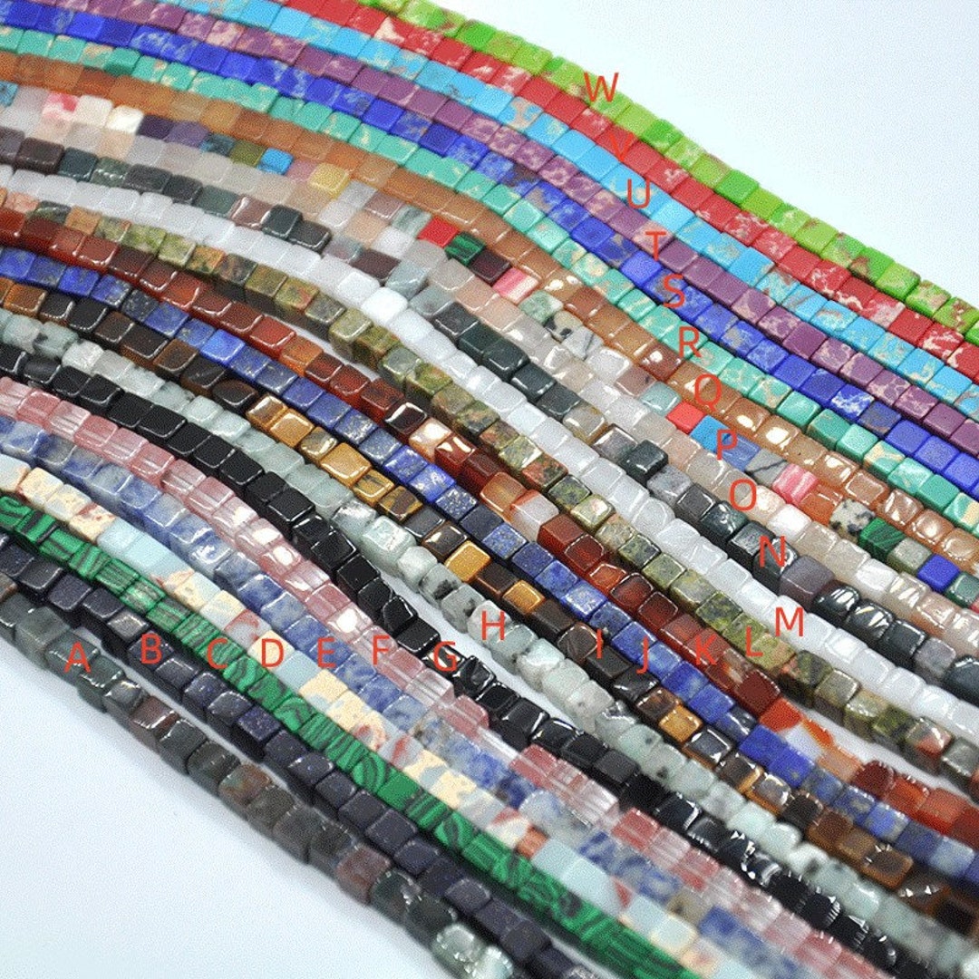 Natural Cube Beads,4mm Natural Cube Square Beads Healing Energy ...