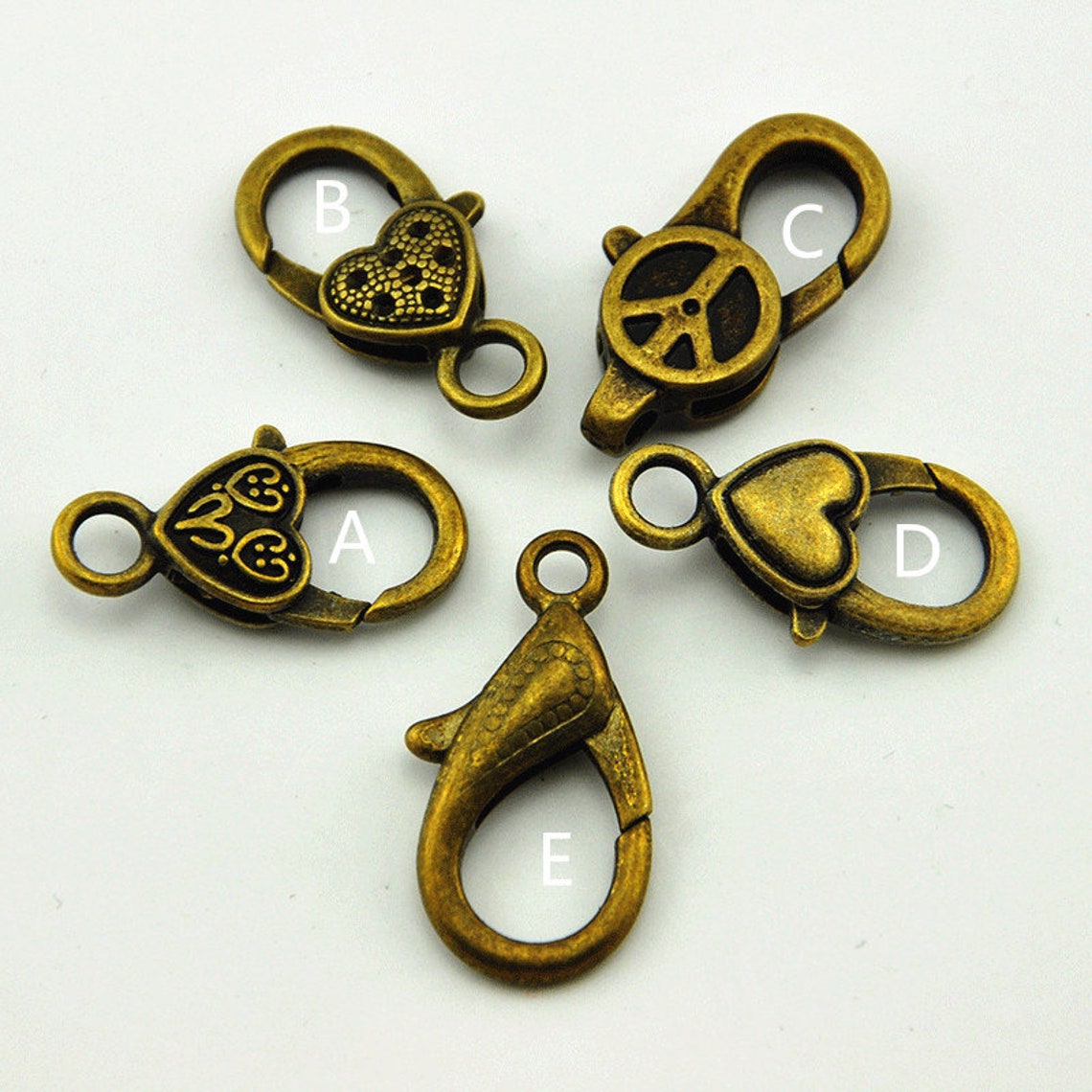 6-20 pcs Large Clasps Antiqued Brass Decorative Lobster | Etsy