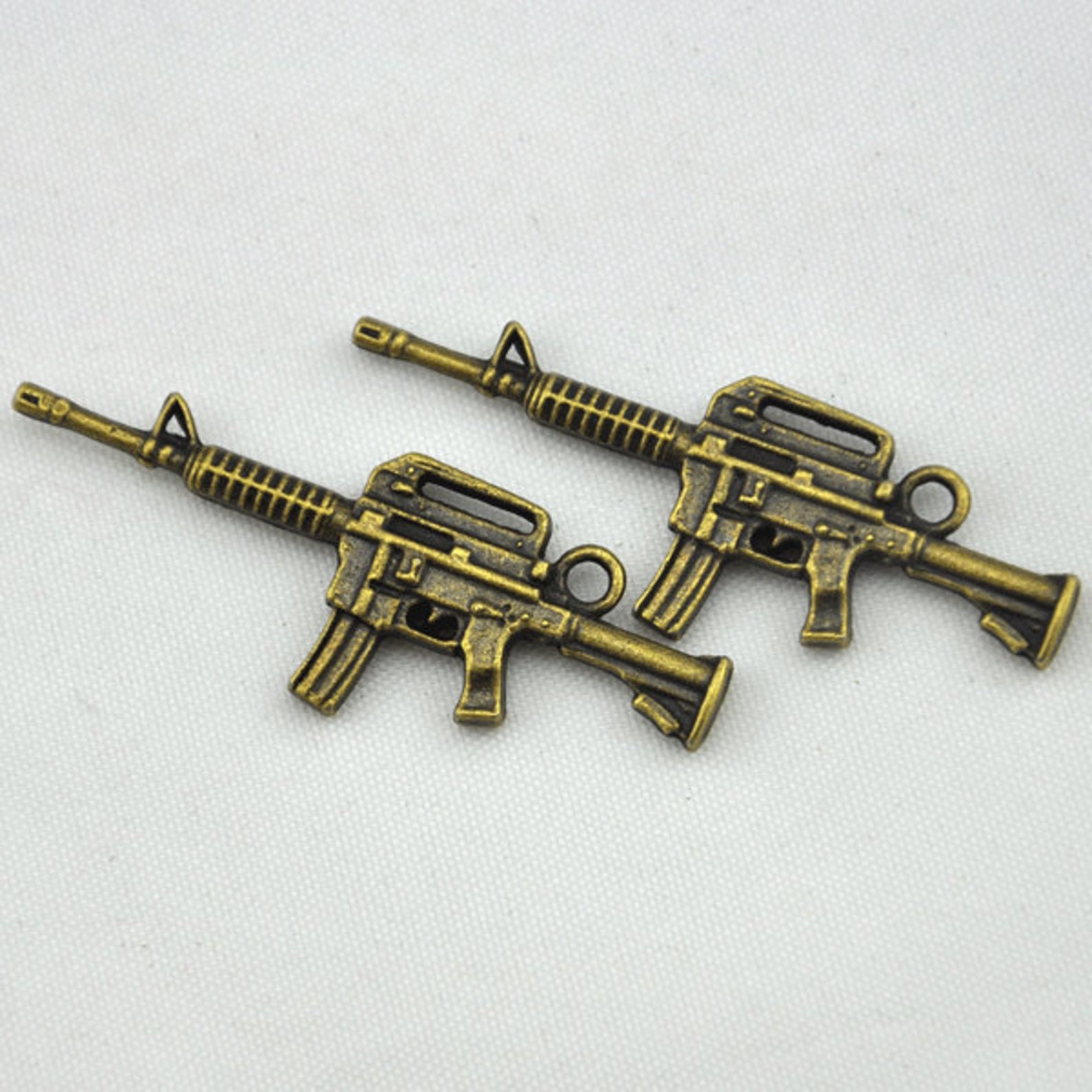 13x45mm10pcsAntique Bronze /Antique Silver M16 Machine Gun | Etsy