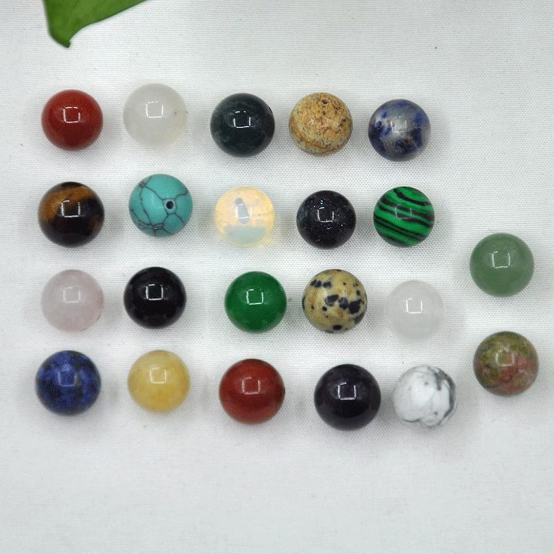 2pcs No Hole/half Hole 12mm Gemstone Beads，natural Stone Beads，multi ...