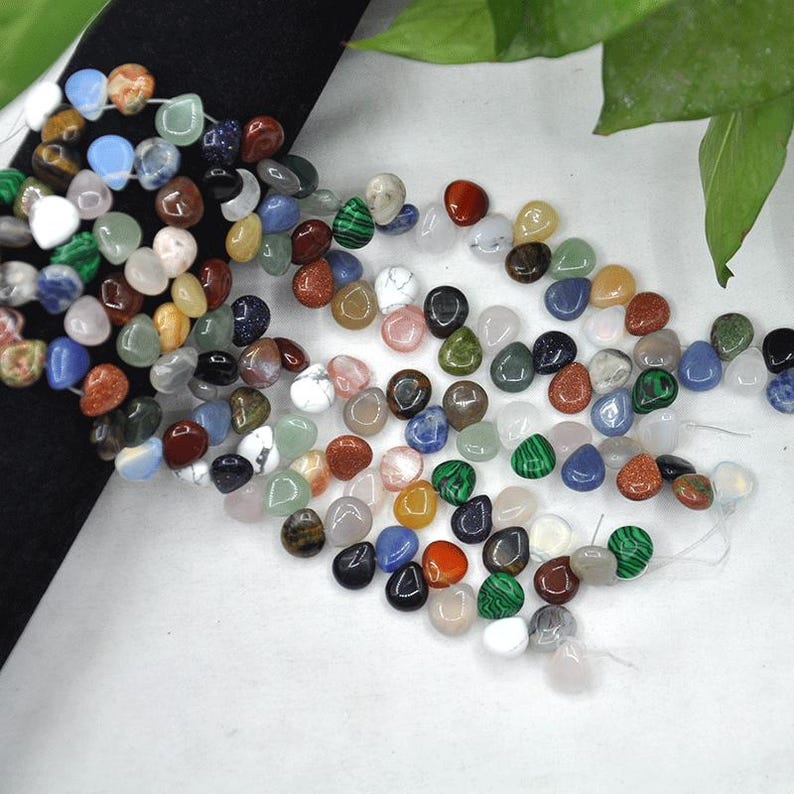 10x12mm Water Drop Petal Horizontal Drilled Smooth Gemstone，30pcs Water ...
