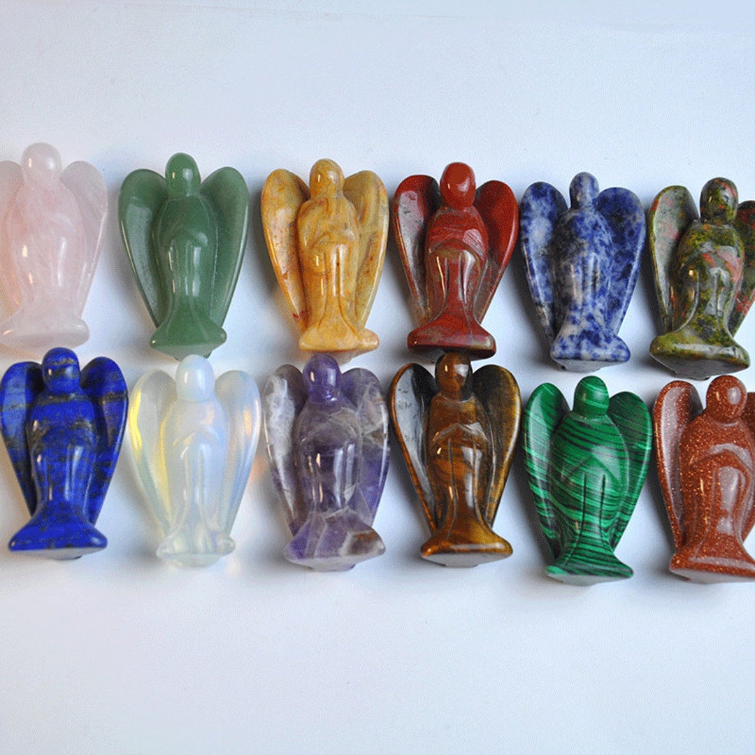 2 Inches Angel Figurine,gemstones Home Decoration,crystal Angel,hand ...
