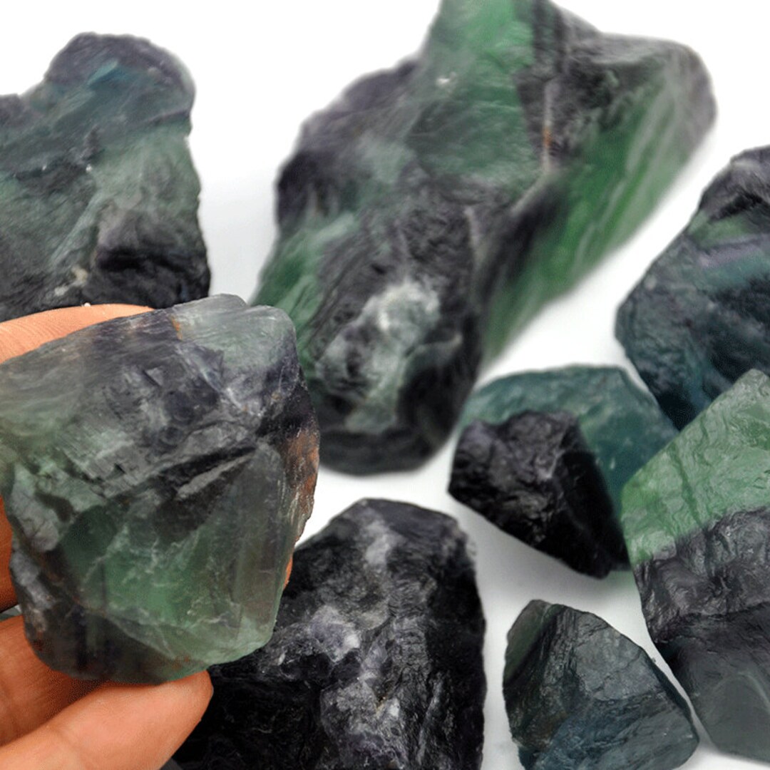 Fluorite Raw Natural Stone, Mixed Rough Rainbow Fluorite Gemstone-raw ...
