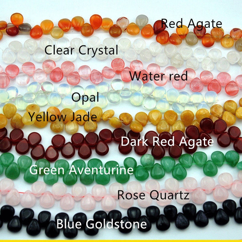 10x12mm Water Drop Petal Horizontal Drilled Smooth Gemstone，30pcs Water ...