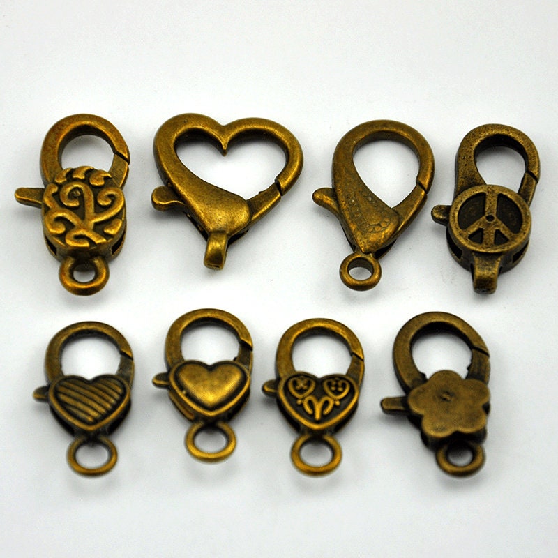 6-20 Pcs Large Clasps, Antiqued Brass Decorative Lobster Clasp,antique ...