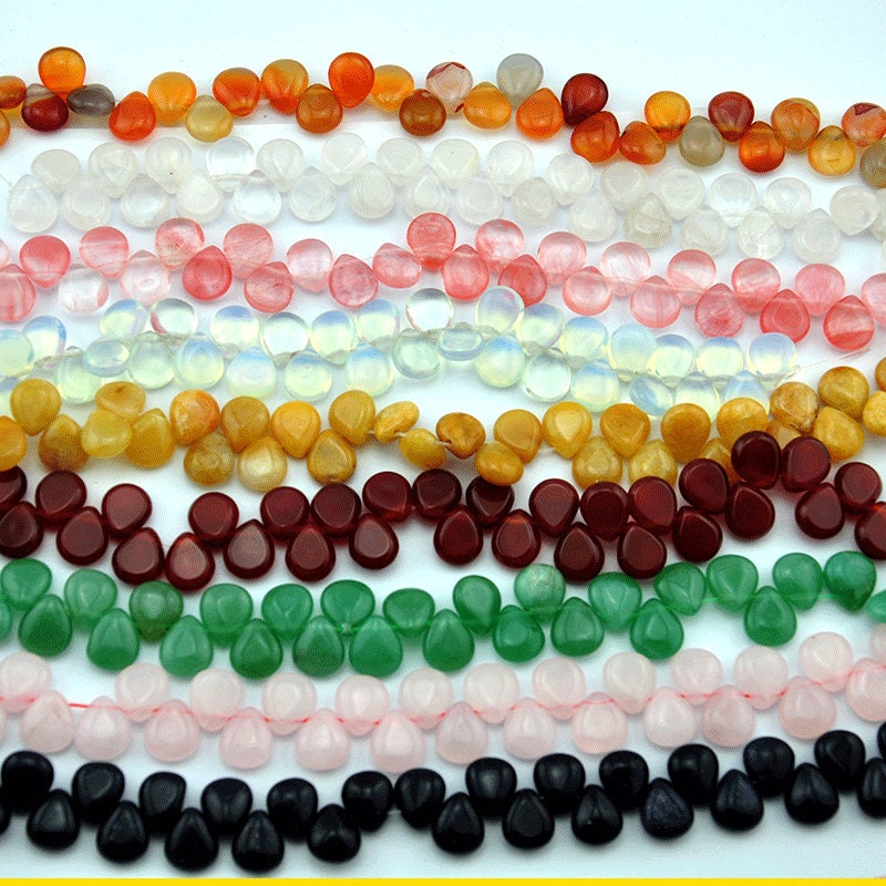 Water Drop BeadsGemstone Drop Beads Natural CrystalTop | Etsy