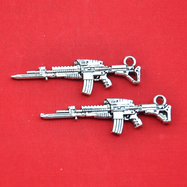 13x45mm10pcsantique Bronze /antique Silver M16 Machine Gun - Etsy