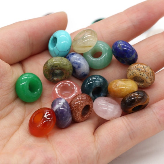14x8mm Large Hole Natural Gemstone Beadsgemstone Donut Beadsrondelle Crystal Beadslarge Hole Gemstone Beads for DIY Jewelry Making Etsy
