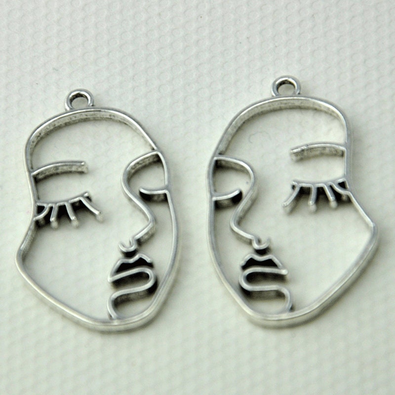 Mini Face Charms Mask Charmsmask Drops Mask Pendant Silver - Etsy