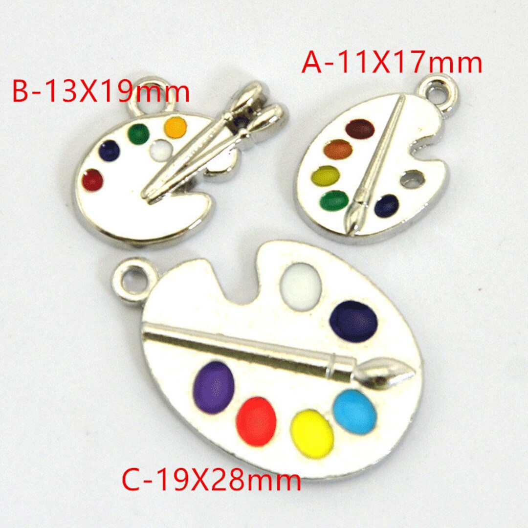 Brush Charm, Painter Palette Charm, Painter Brush Pendant, Palette ...