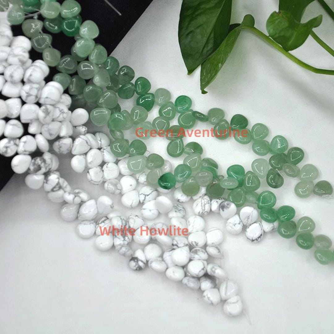 10x12mm Water Drop Petal Horizontal Drilled Smooth Gemstone，30pcs Water ...