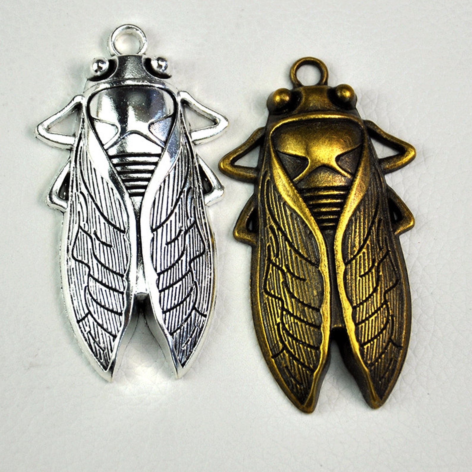 3 Pcs Antique Bronze /antique Silver Huge Cicada Pendants - Etsy